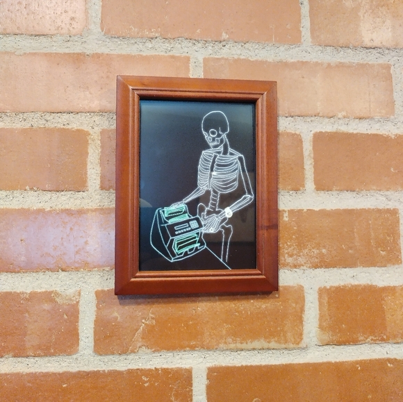 Art | Neon Skeleton With Money Counting Machine | Poshmark